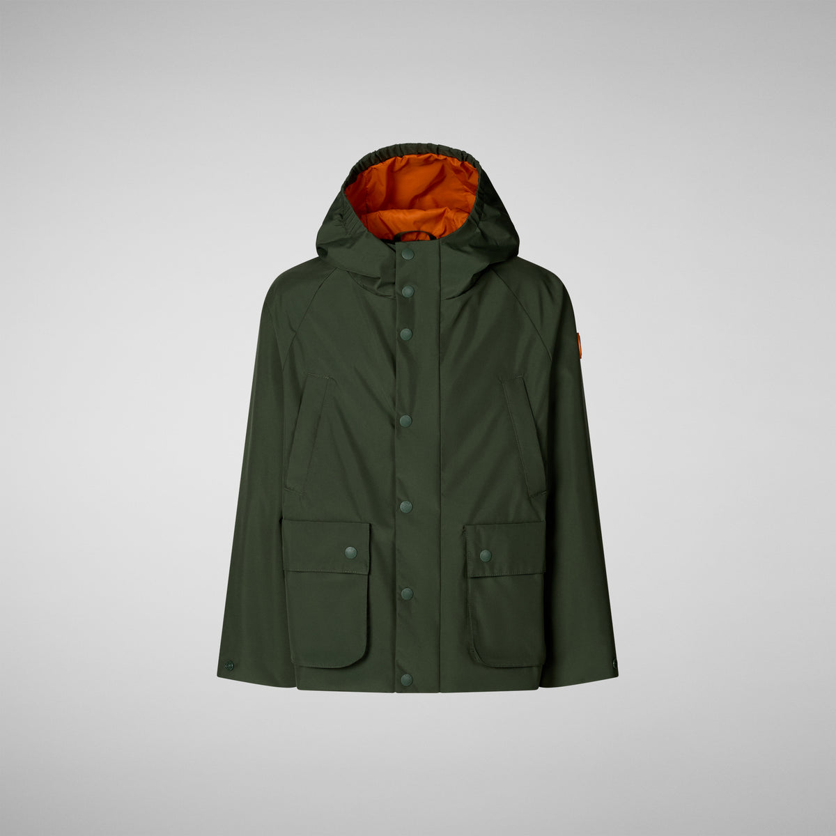 unisex kids hooded jacket hyatt in thyme green