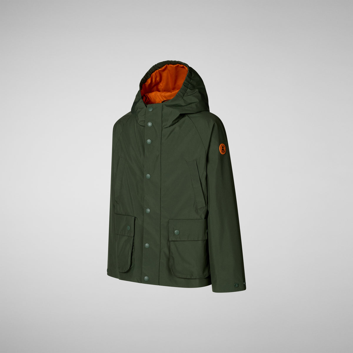 unisex kids hooded jacket hyatt in thyme green